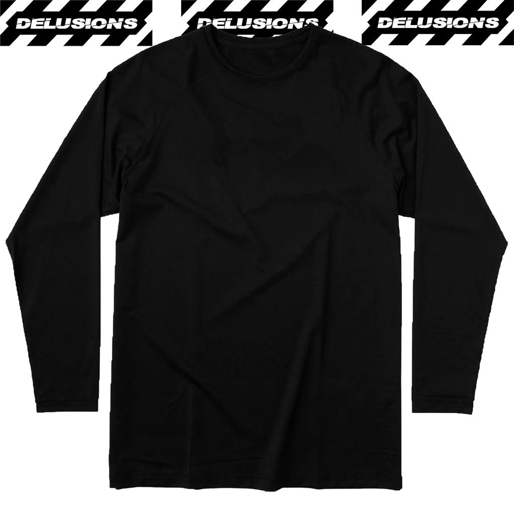 Jual KAOS POLOS LENGAN PANJANG ROUND NECK M L XL / BAJU POLOS / KAOS ...