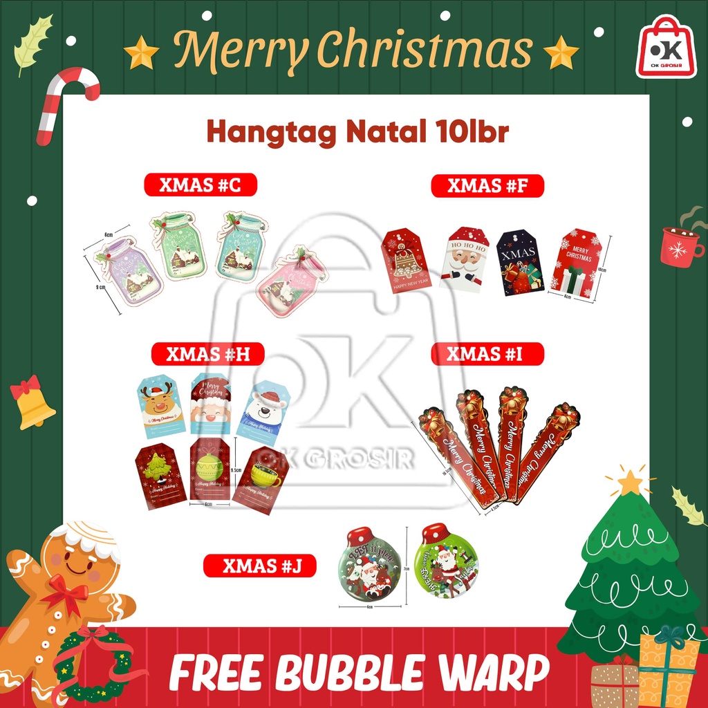 Jual Hangtag Natal / Tag Label Natal (1 pack isi 10pcs) | Shopee Indonesia