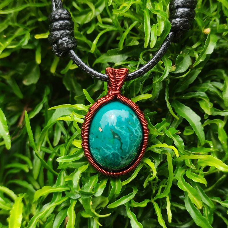Jual Kalung etnik liontin batu akik badar pirus garut wire wrapping (N ...