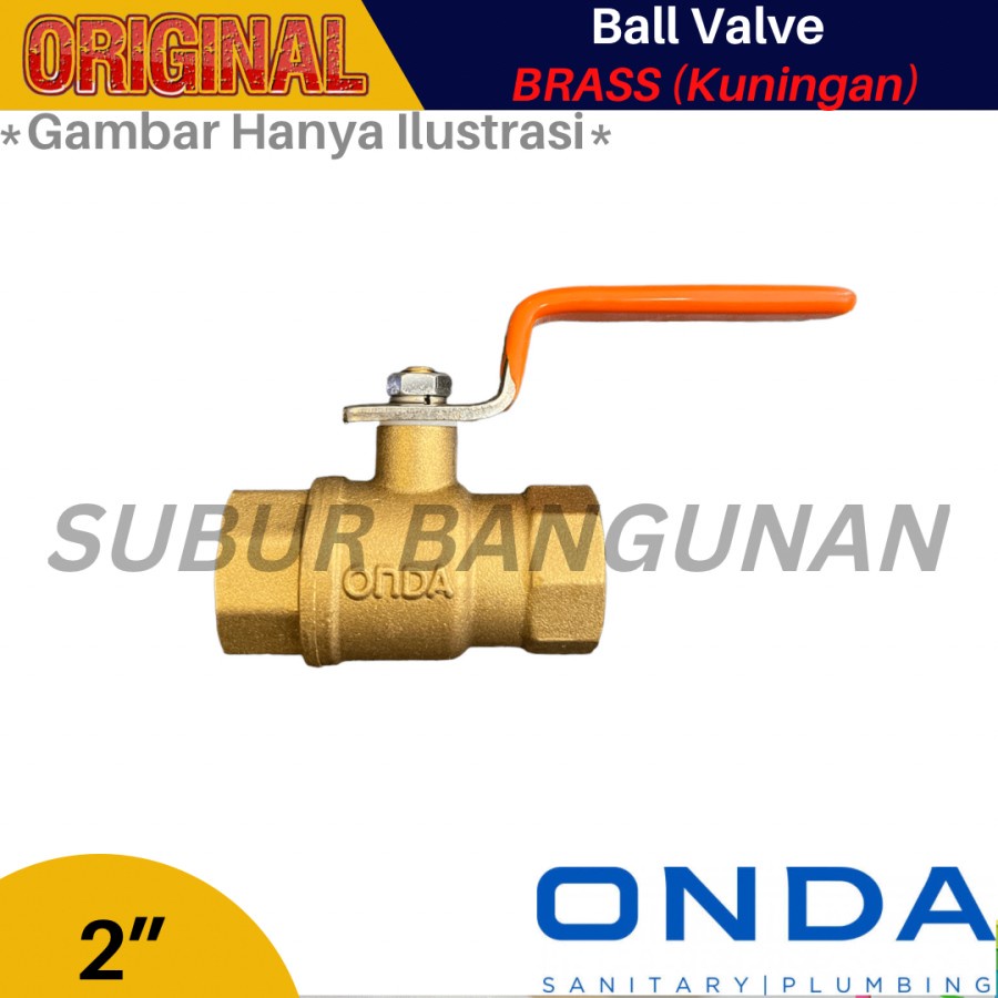 Jual Ball Valve Kuningan Onda / Brass 2" Onda 2 Inch Stop Kran Keran | Shopee Indonesia