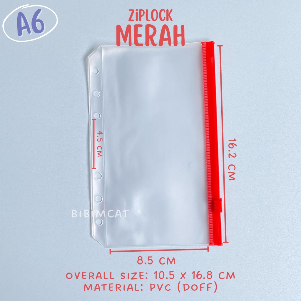 Jual (A6 Size) Sleeve Ziplock / Kertas Binder File Organizer 6 Ring ...