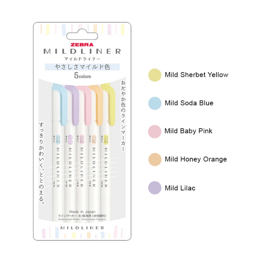 Jual Zebra Mildliner Gentle Natural Mild Colors Double Sided ...