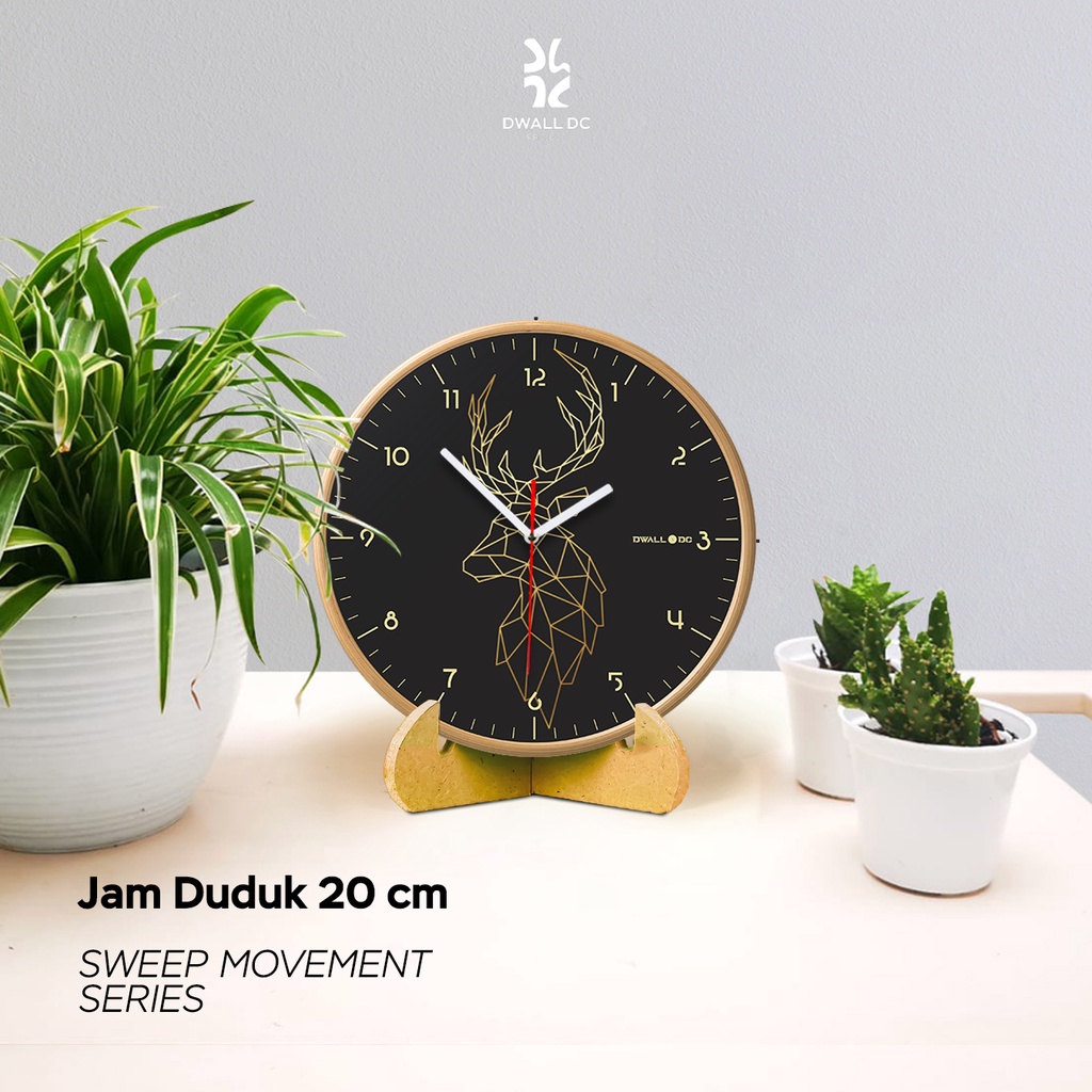 Jual JAM DINDING PLUS STAND KAYU PINUS EASEL [ JAM DINDING MEJA ] BLACK ...