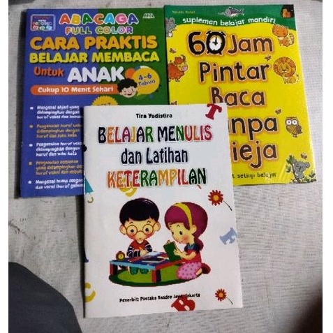 Jual PAKET 3 BUKU ABACAGA - 60 JAM PINTAR BACA TANPA DIEJA - BELAJAR ...