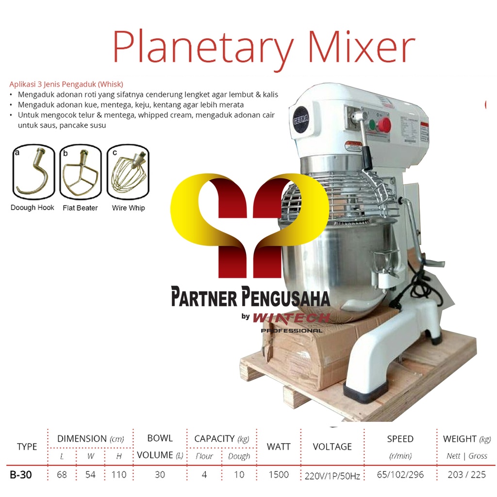 Jual GETRA B-30 B30 Planetary Mixer Mesin Pengaduk Adonan Roti kue Bolu ...