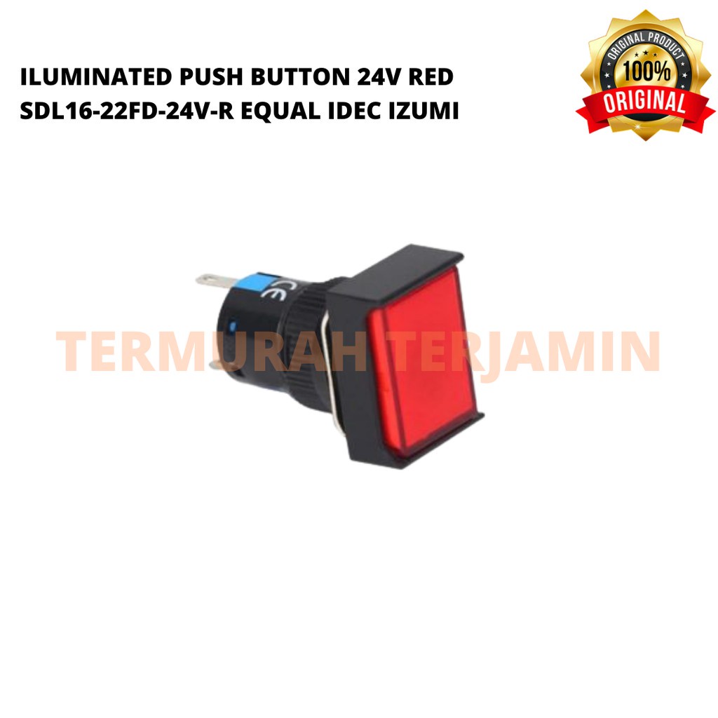 Jual ILUMINATED PUSH BUTTON 24V RED SDL16-22FD-24V-R EQUAL IDEC IZUMI ...