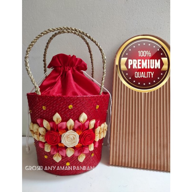 Jual Tas hampers EMBER 2 TOPLES BUNGA ROSE GG RARA tas pandan anyaman ...