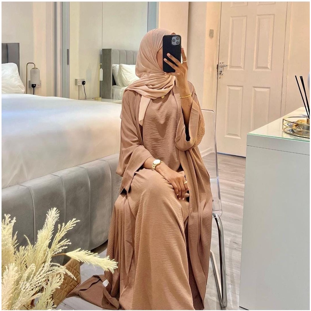 Jual SYAMILA SET ABAYA TURKEY SYAR'I INNER PLUS OUTER BAHAN CRINGKLE ...