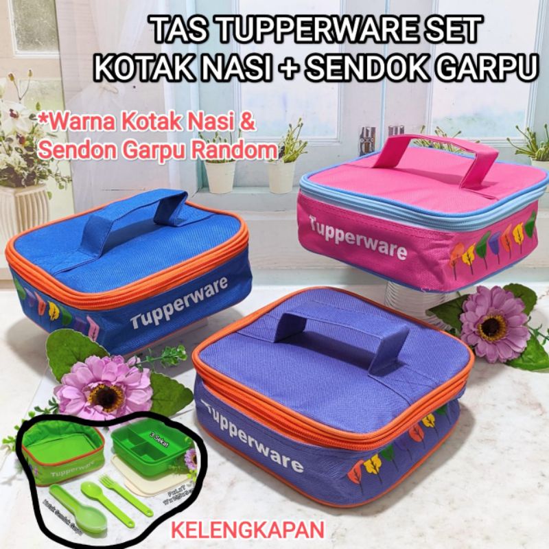 Jual Tas Bekal Tupperware Set Kotak Nasi Plastik | Shopee Indonesia