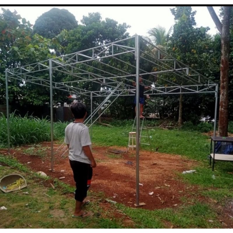 Jual RANGKA TENDA BESI 4x6 plus terpal | Shopee Indonesia