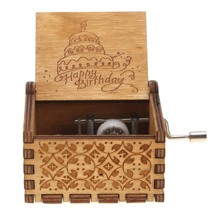 Jual Wooden Music Box Vintage Kotak Musik Frozen Happy Birthday Star ...