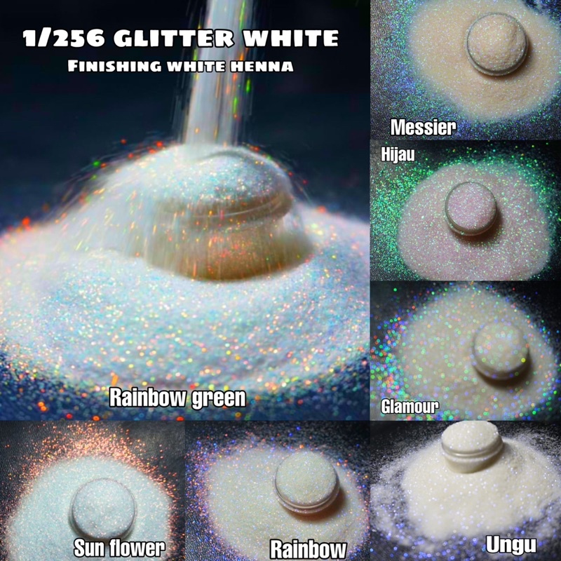 Jual [GLITTER PUTIH 1/256 ] 20gram ( 0.01mm ) glitter white SUPER HALUS ...