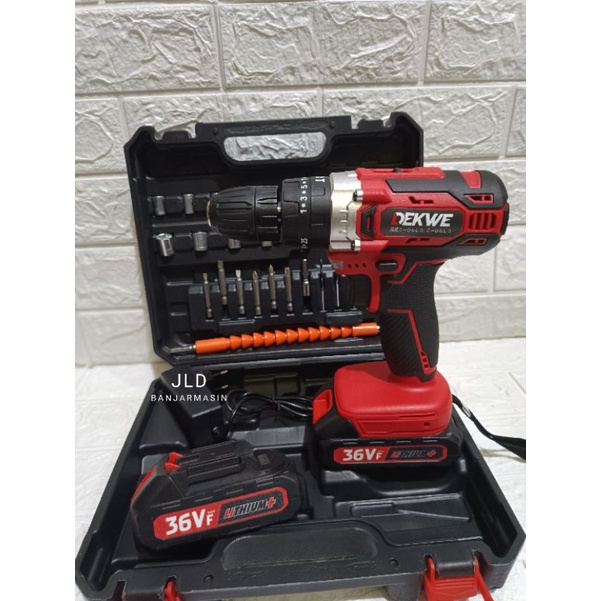 Jual Bor baterai Dekwe 10mm impact drill 36V 2 baterai XLT Makita - bor ...