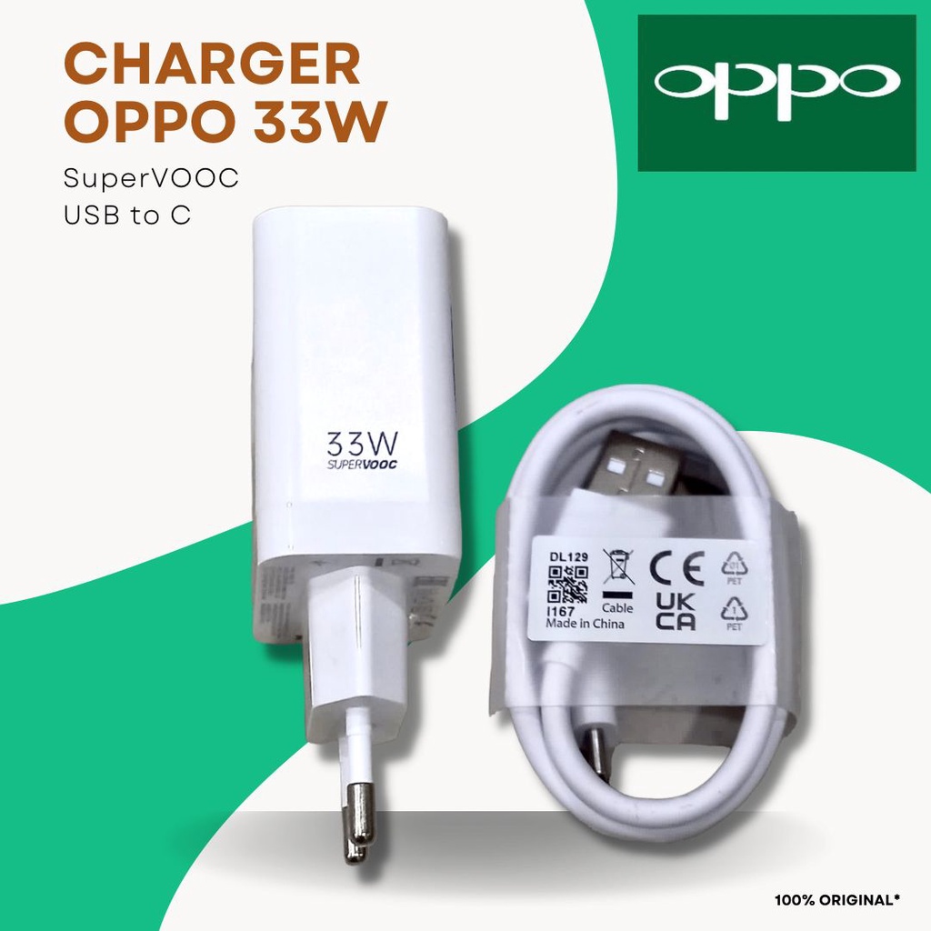 Jual Charger Oppo 33 Watt SuperVOOC USB to C Original 100% | Shopee ...