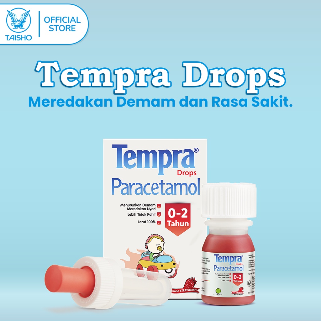 Jual tempra drop stroberi obat panas demam bayi | Shopee Indonesia