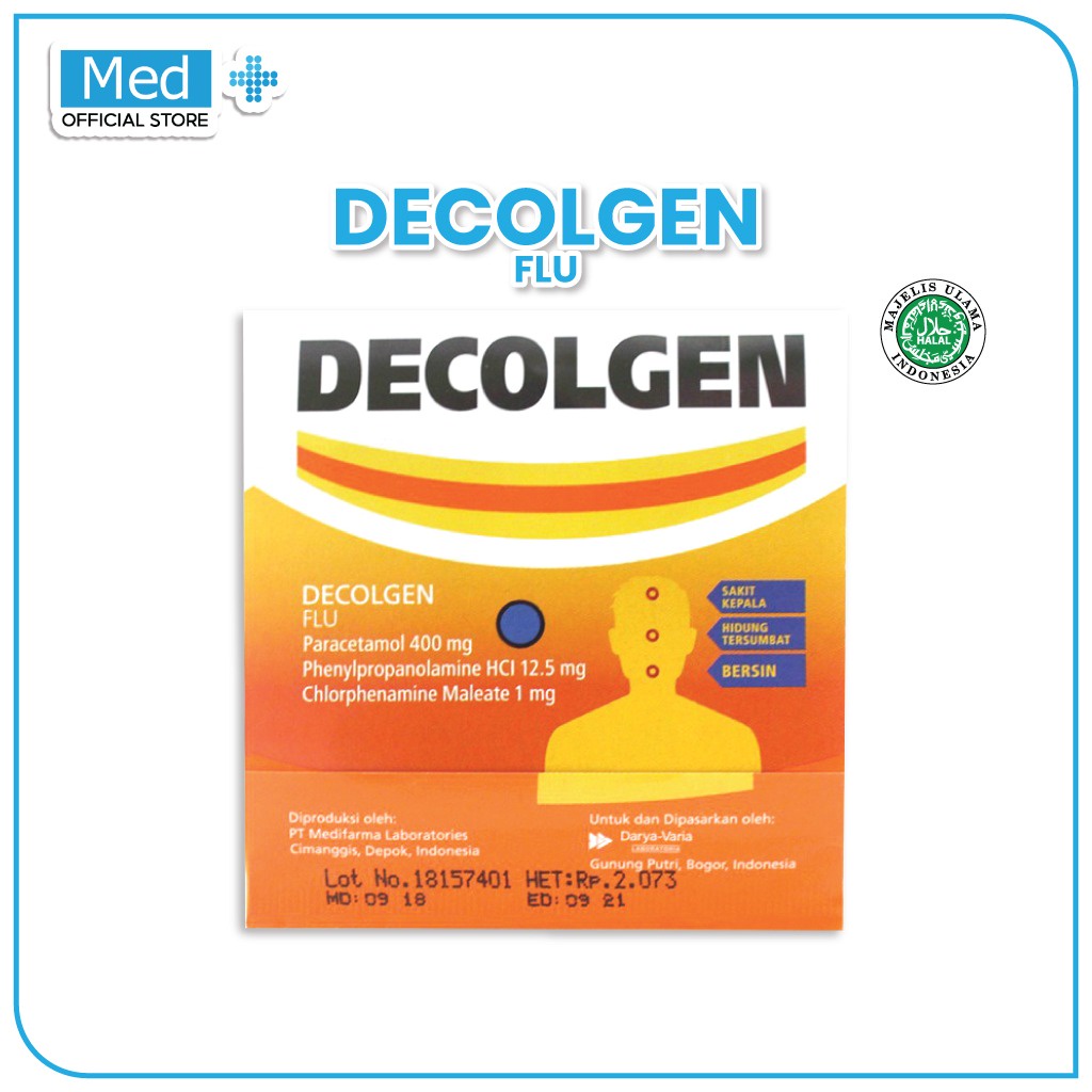 Jual Med+ Decolgen Tablet 1 Strip isi 4 Tablet / Obat Flu / Hidung ...