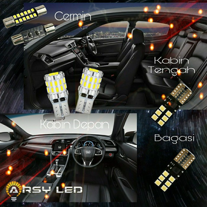 Jual Paket isi 6 Lampu LED Plafon Kabin Honda Civic Turbo UltraBright Mobil | Shopee Indonesia