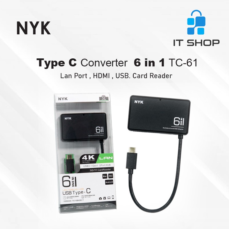 Jual USB Type C 6 in 1 adapter HUB Connector to HDMI card Reader ...