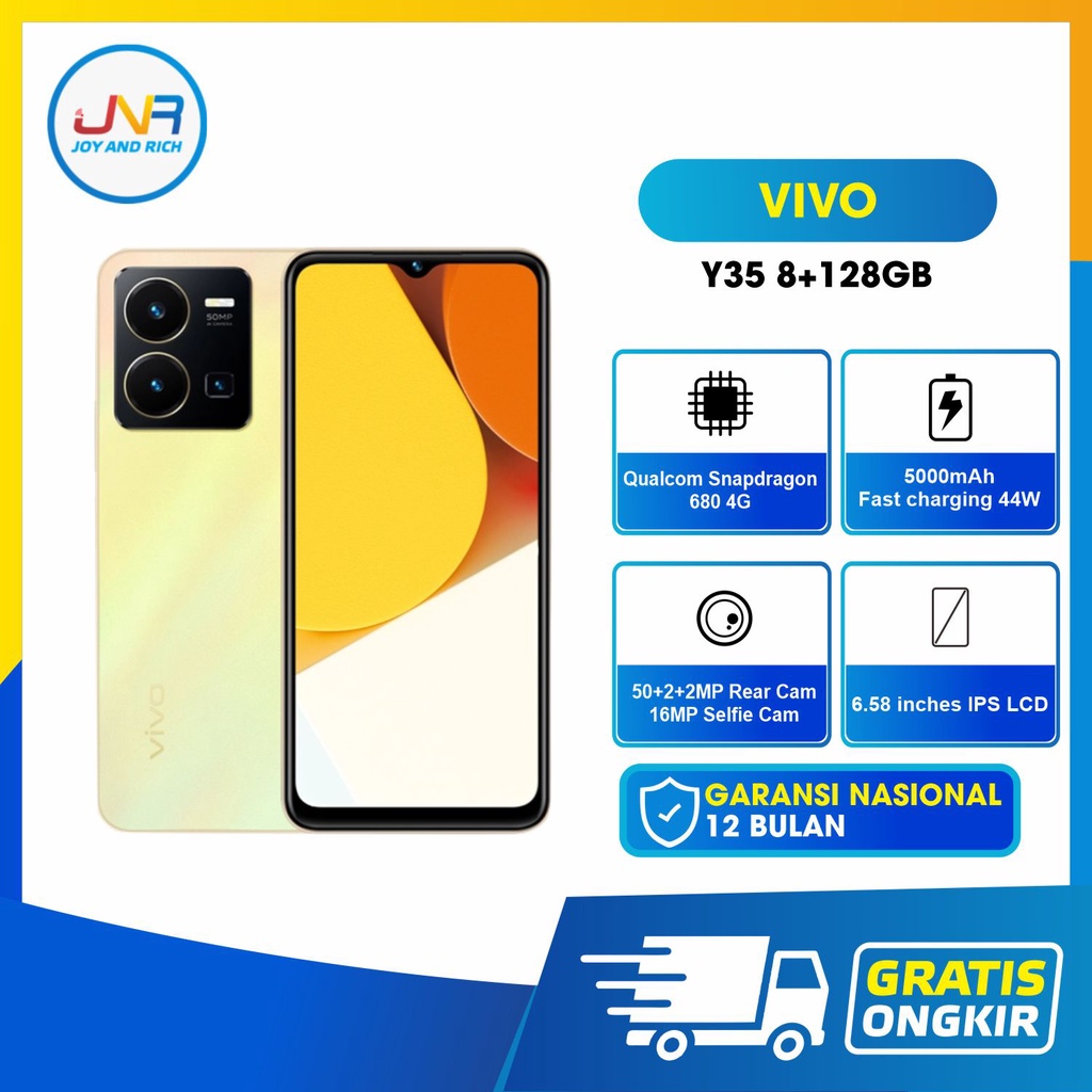 Jual Vivo Y35 8/128GB [+8GB Extended RAM] Garansi Resmi Vivo 1 Tahun | Shopee Indonesia