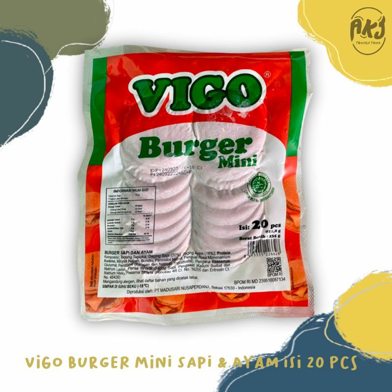 Jual Vigo Burger Mini Sapi dan Ayam isi 20 | Shopee Indonesia