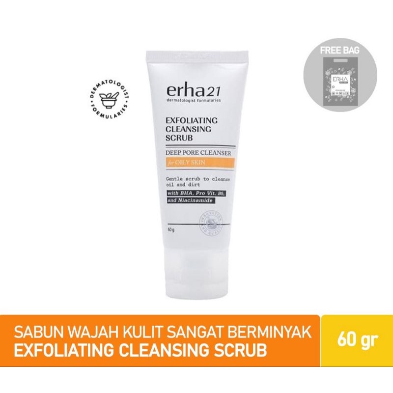 Jual ERHA Sabun Wajah ECS Exfoliating Cleansing Scrub BHA Niacinamide ...