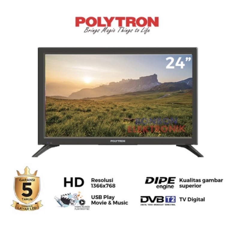 Jual TV LED POLYTRON PLD 24V0853 / 24V1853 24 inch | Shopee Indonesia