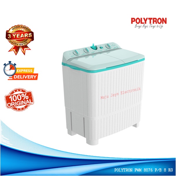 Jual Mesin Cuci 2 Tabung POLYTRON PWM 8076 Water Selector Cuci ...