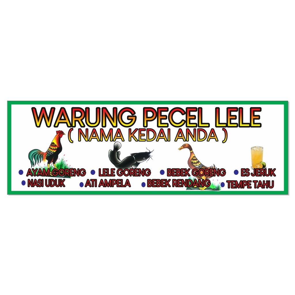 Jual SPANDUK PECEL LELE 100 X 300 CUSTOM | Shopee Indonesia