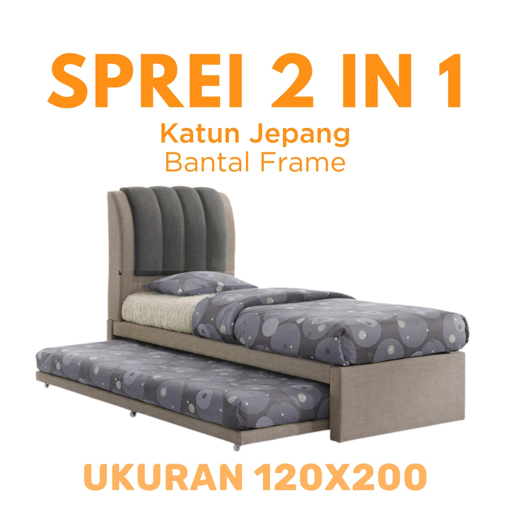 Jual Sprei 2 in 1 Katun Jepang 120x200 (Bantal Frame) | Shopee Indonesia