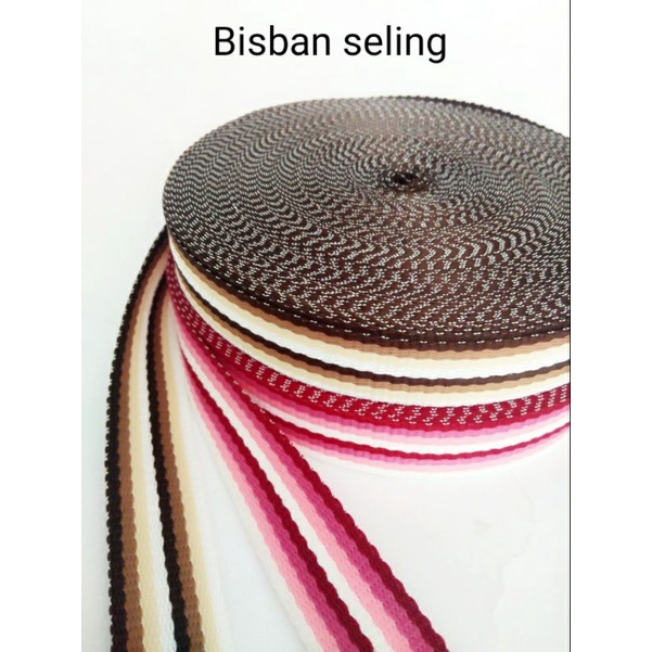 Jual bisban tali webbing SM972 pelangi ukuran 2,5 cm 1 roll panjang 27 ...