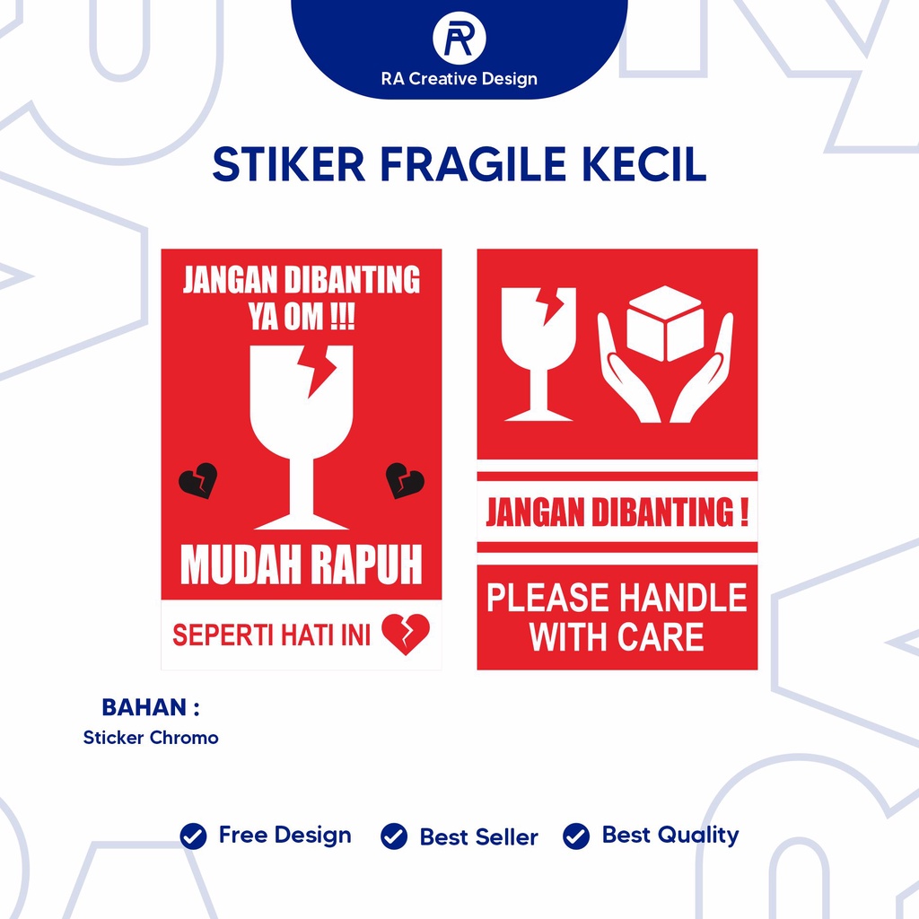 Jual Stiker Fragile Kecil 4 x 6 cm (Sticker Fragile) | Shopee Indonesia