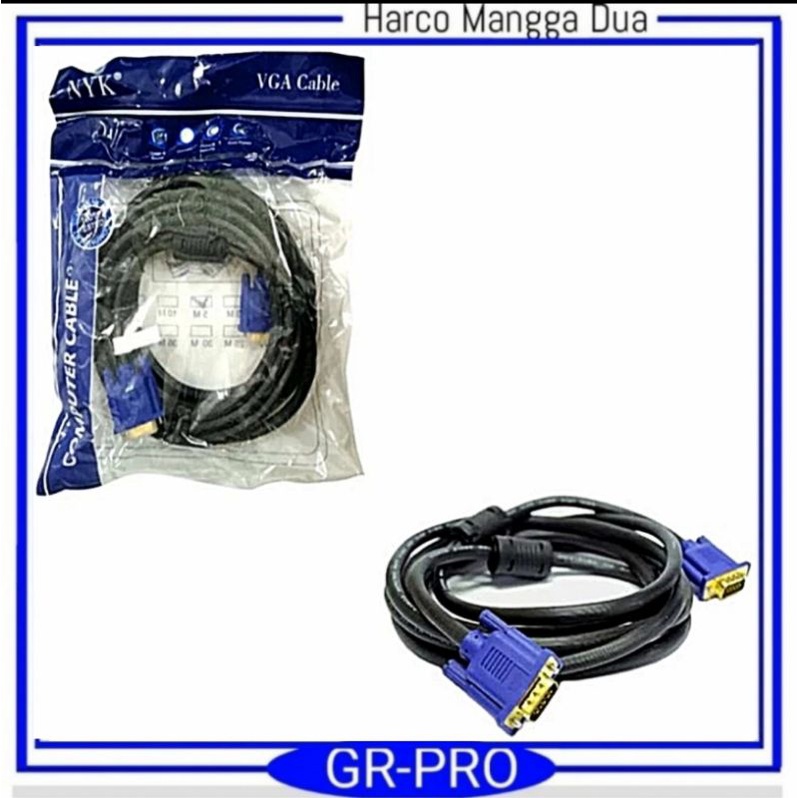Jual kabel VGA gold plated M to M 3meter original NYK | Shopee Indonesia