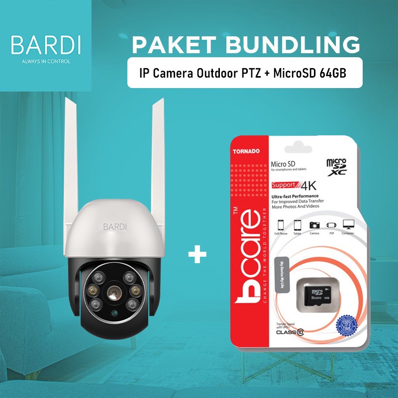Jual BARDI IP Camera Outdoor PTZ CCTV Wifi IoT Home Automation + Micro ...