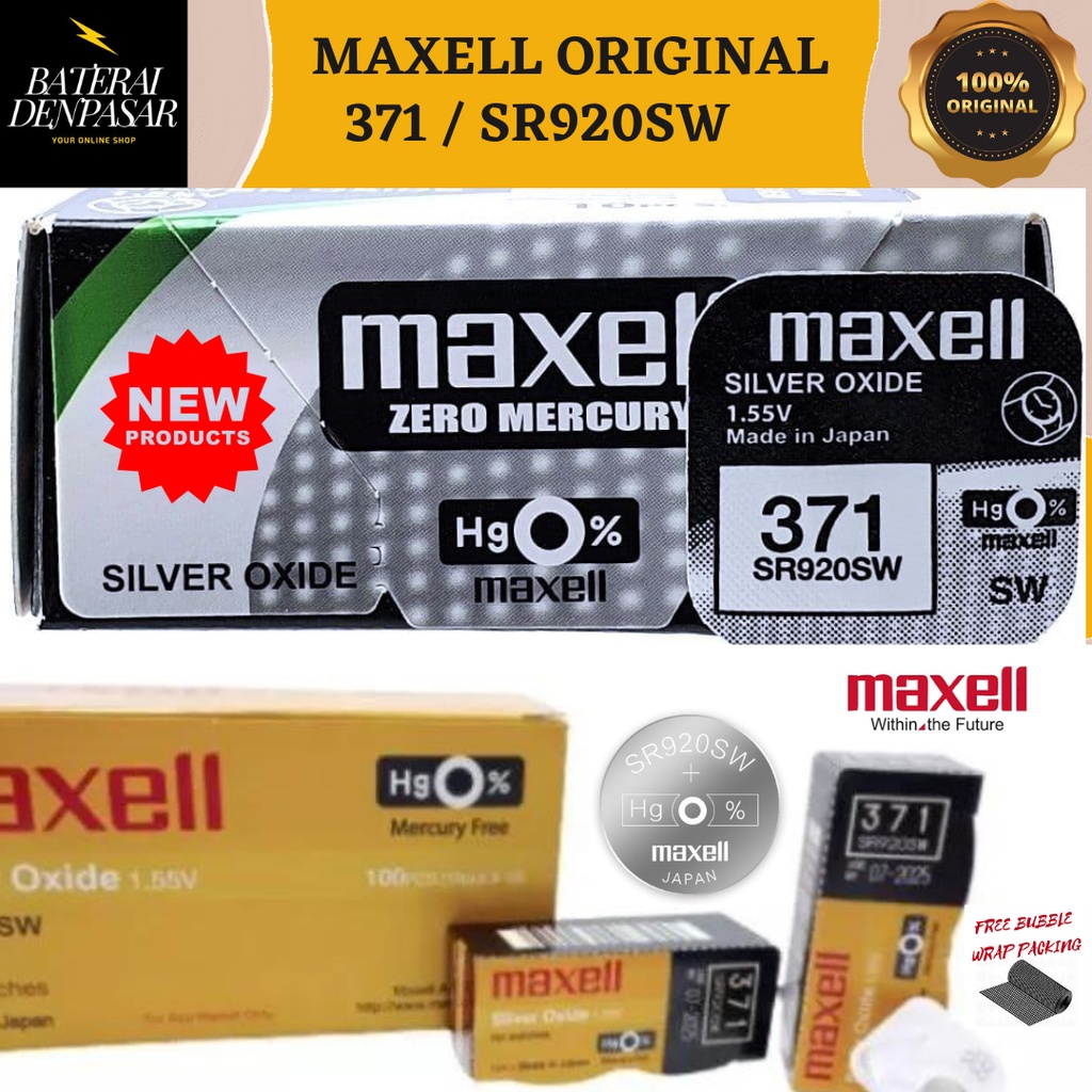 Jual ORIGINAL BATERAI BATTERY MAXELL 371 SR920SW AG6 920 LR920 LR69 171 ...