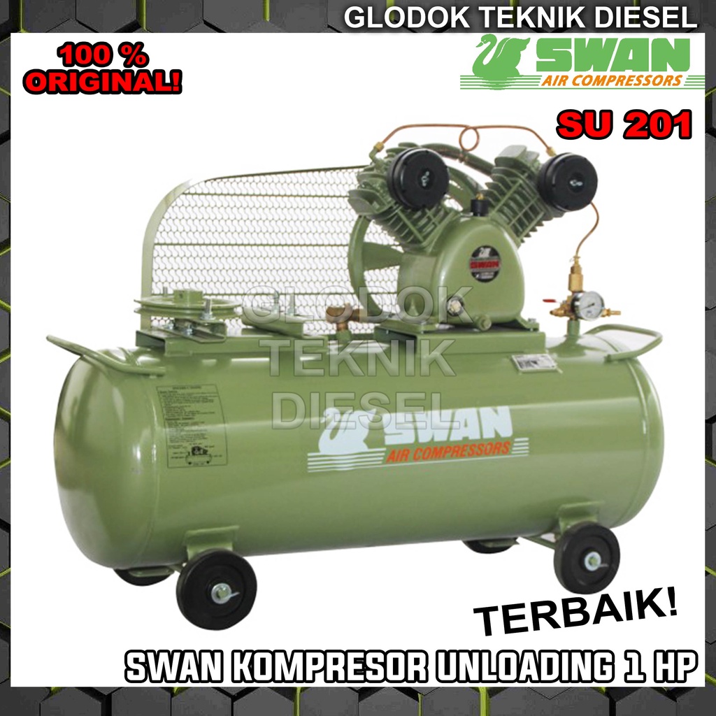 Jual SWAN Air Compressor 1 HP Kompresor Angin Unloading ORIGINAL SVU ...