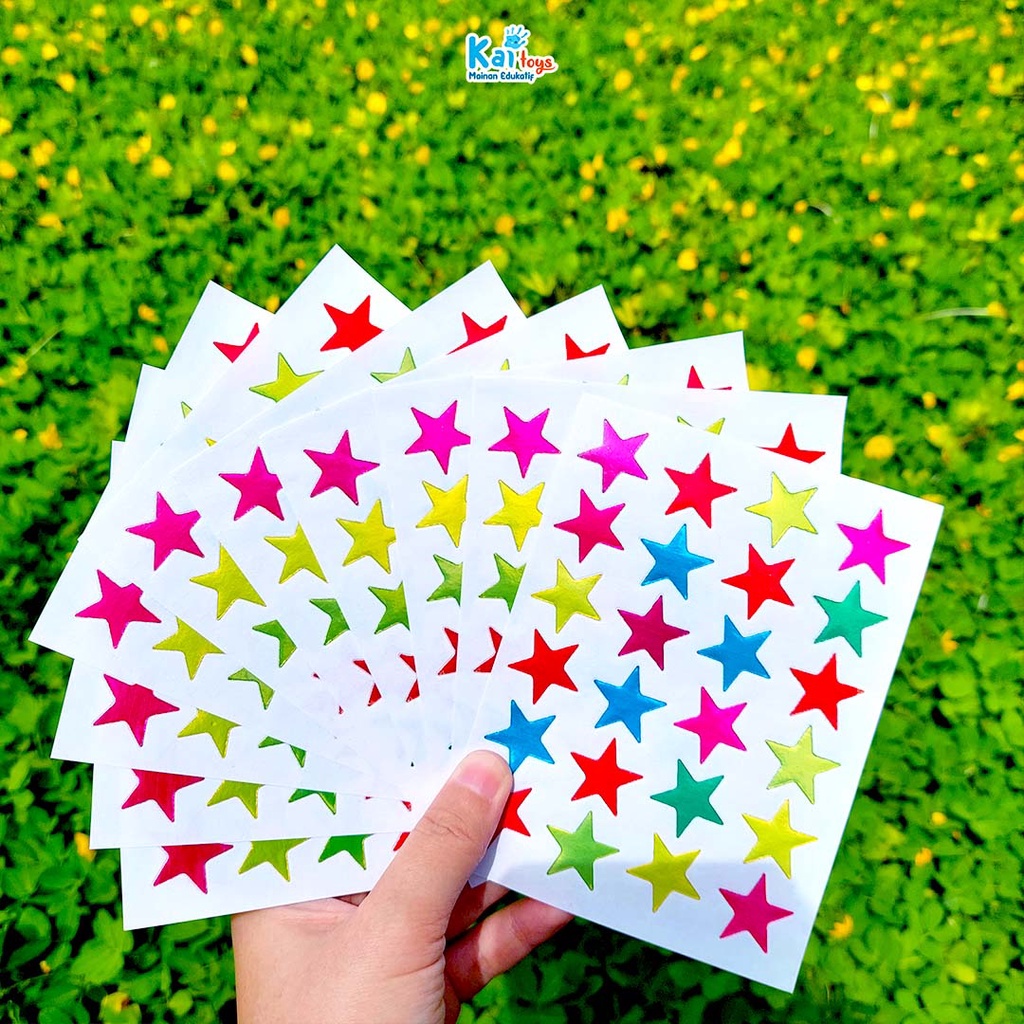 Jual Stiker Bintang Gold / Colorful Reward Sticker Anak 1 Lembar Silver ...