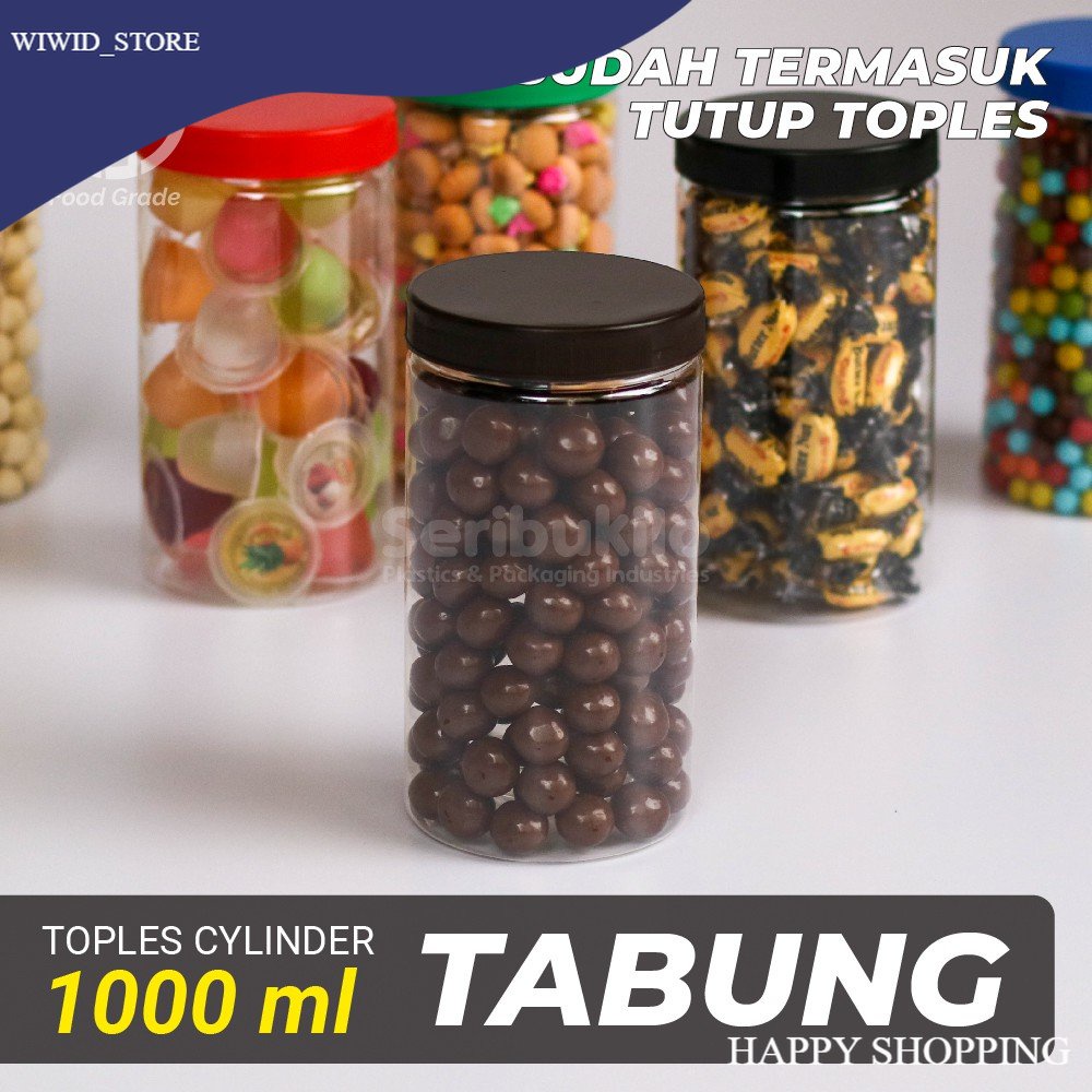Jual Toples Plastik 1 Liter / Toples Plastik 1000 ml Slim | Shopee Indonesia