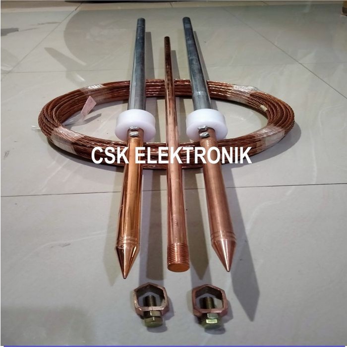 Jual Perlengkapan Listrik Penagkal Petir 2 Splitzen Tembaga + 30 Meter ...