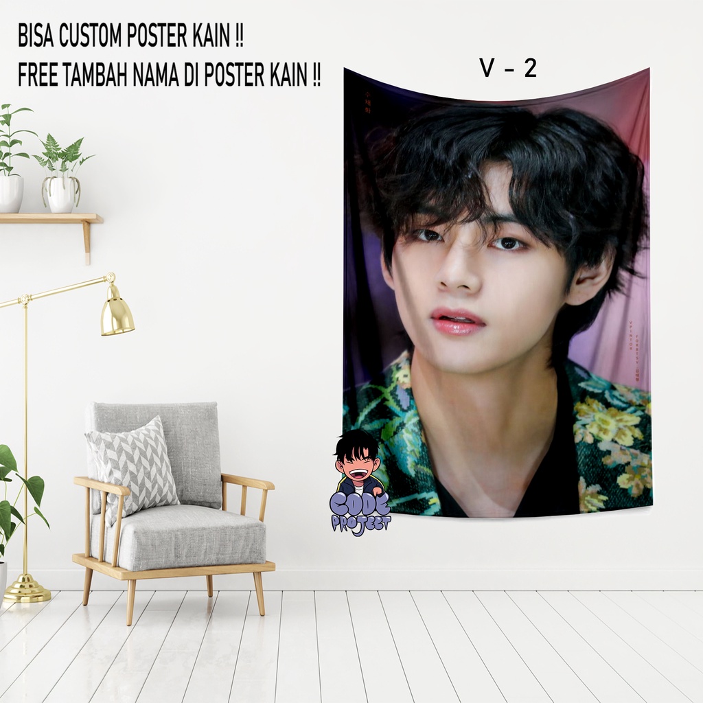 Jual POSTER KAIN KIM TAE HYUNG BTS - V BTS - poster kain v bts - hiasan ...