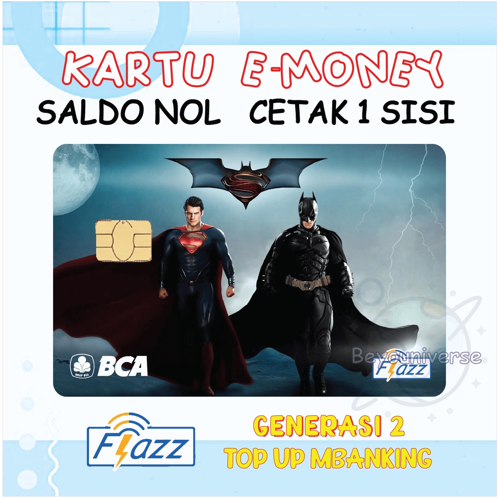 Jual Kartu FLAZZ BCA Gen 2 Gambar Superhero Superman Custom Batman Pahlawan Keren Tokoh Anak ...