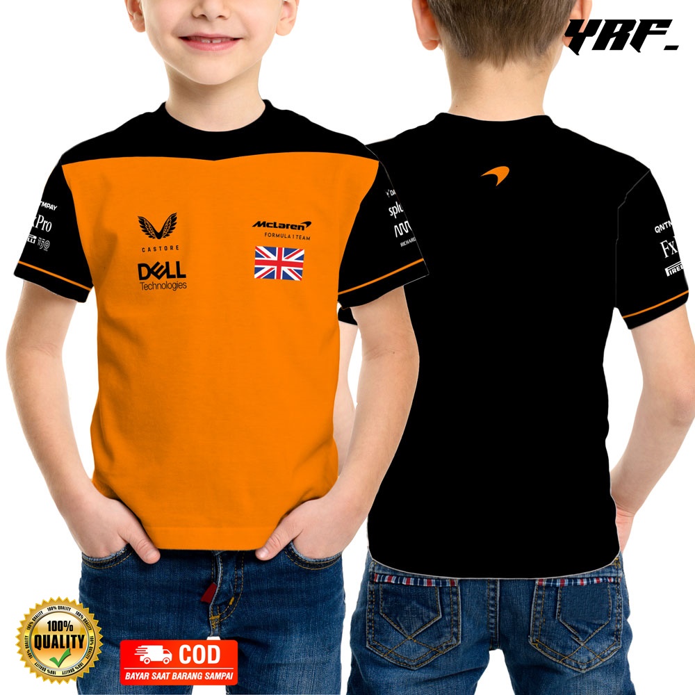 Jual Kaos Jersey Anak F1 Formula One Team McLaren 2022 Full Printing ...
