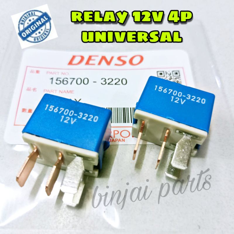 Jual RELAY 12V KAKI 4 (4P) BIRU MOBOL AVANZA UNIVERSAL MERK DENSO ...