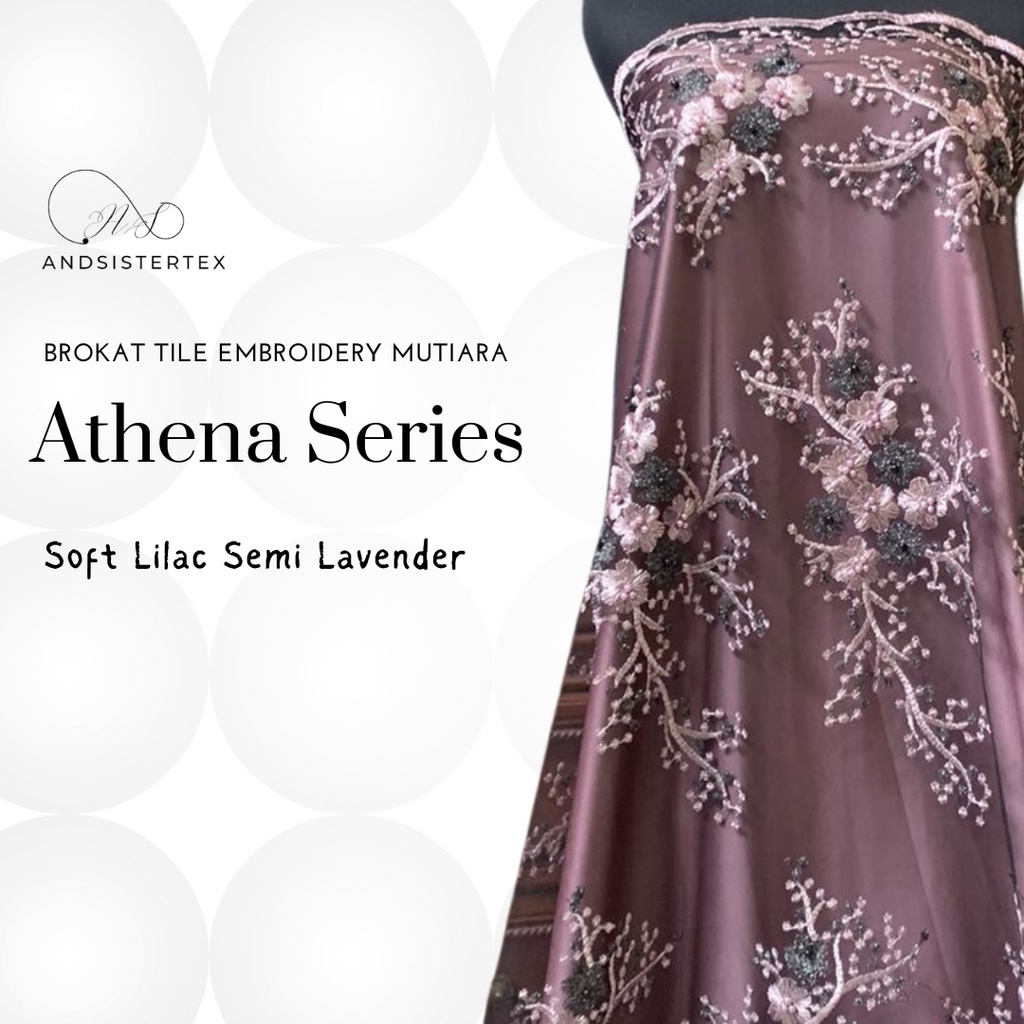 Jual Bahan Kebaya Mewah 2 TONE Brokat Dasar warna Hitam Tile Embroidery ...