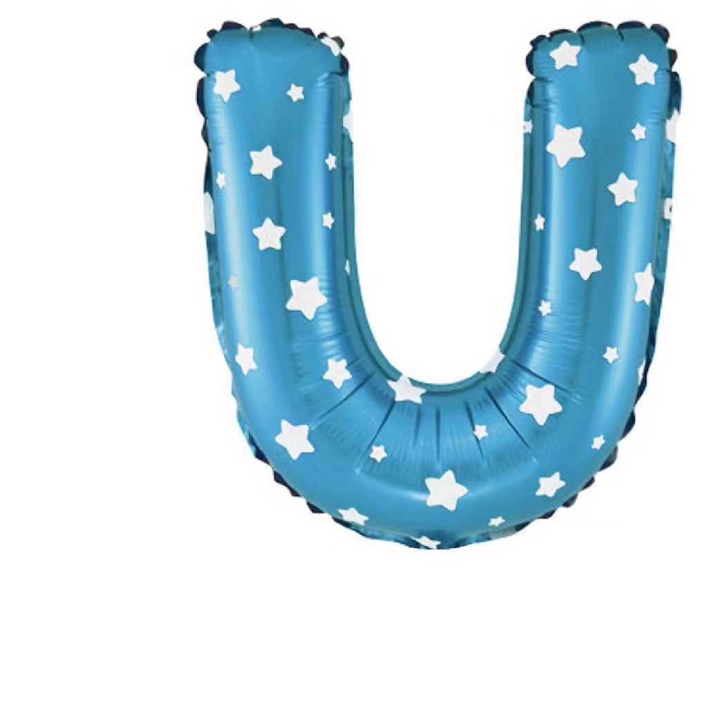 Jual Balon Foil Huruf biru ±40cm Ballon Foil Abjad Alphabet Polos Balon ...