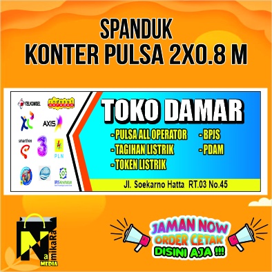 Jual Spanduk banner backdrop Konter Pulsa dan Kuota murah bisa custom ...