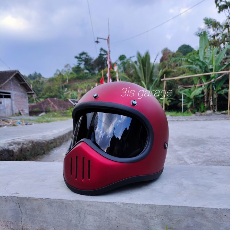 Jual HELM CUSTOM CAKIL SIMPSON M30 RETRO FULL FACE VINTAGE CLASIC ...