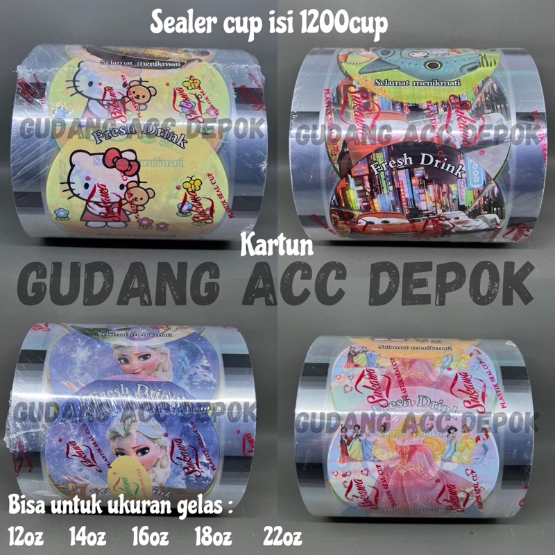 Jual PLASTIK LID SEALER CUP 1200 CUP / SEAL CUP POLOS DRINK BUAH KARTUN ...