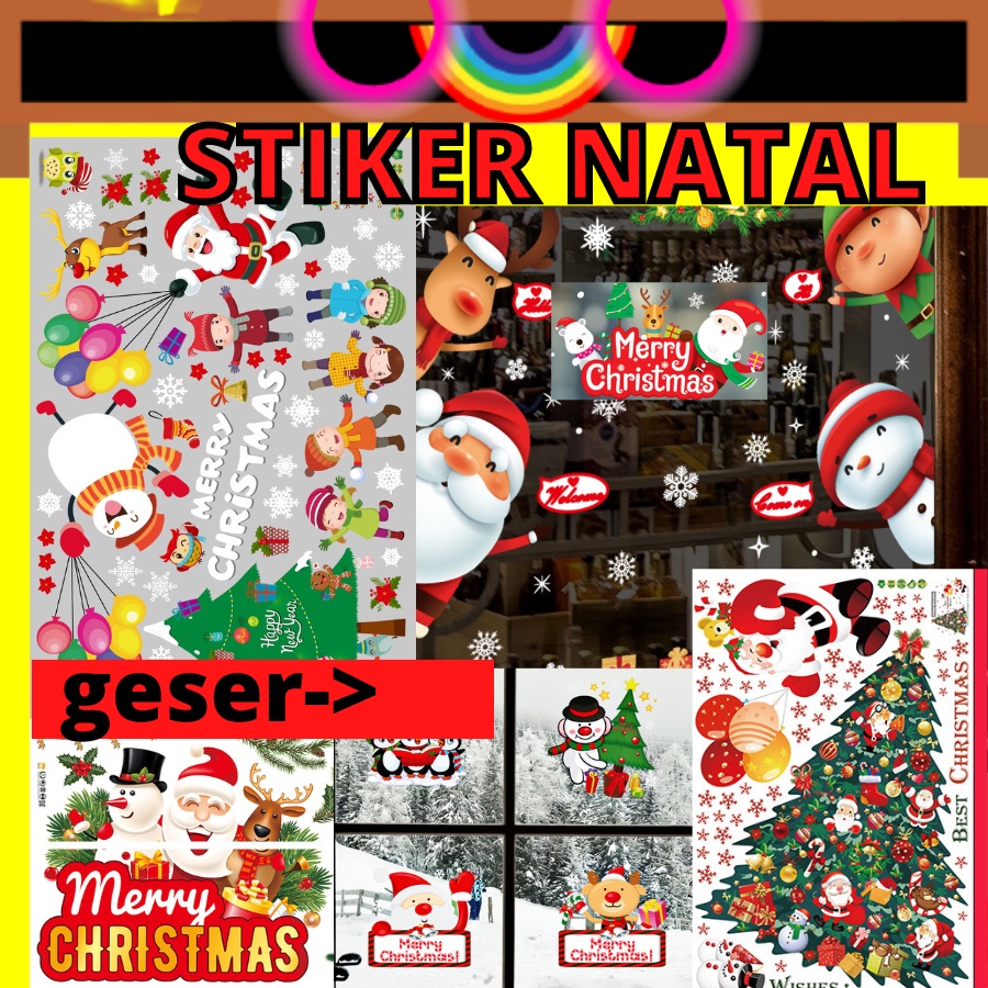 Jual STIKER STICKER NATAL WALLSTIKER SETIKER WALLSTICKER MOTIF TEMA ...