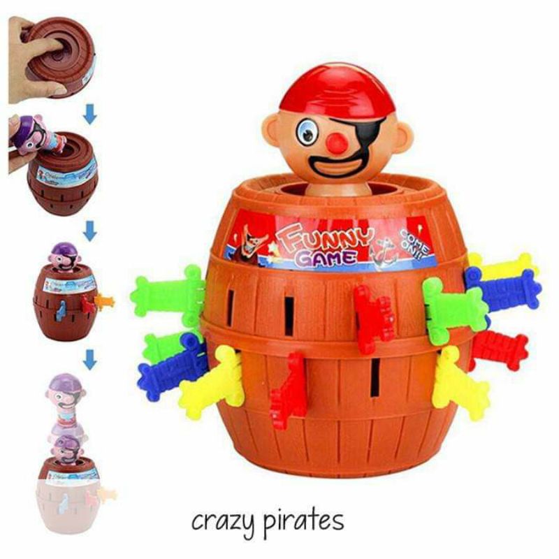 Jual Pirates Mainan Anak Pirate Barrel Crazy Pirate Roulette Game Pop ...