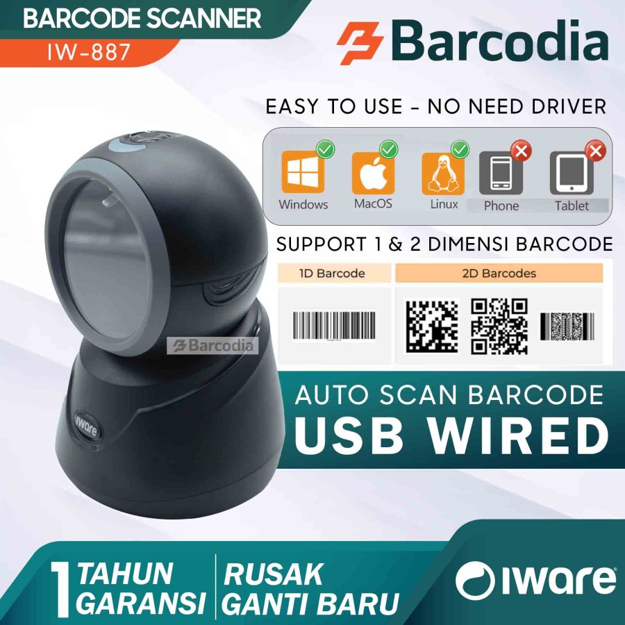 Jual Iware Barcode Scanner Omni IW-887 2D USB SCANNER BARCODE 2D ...